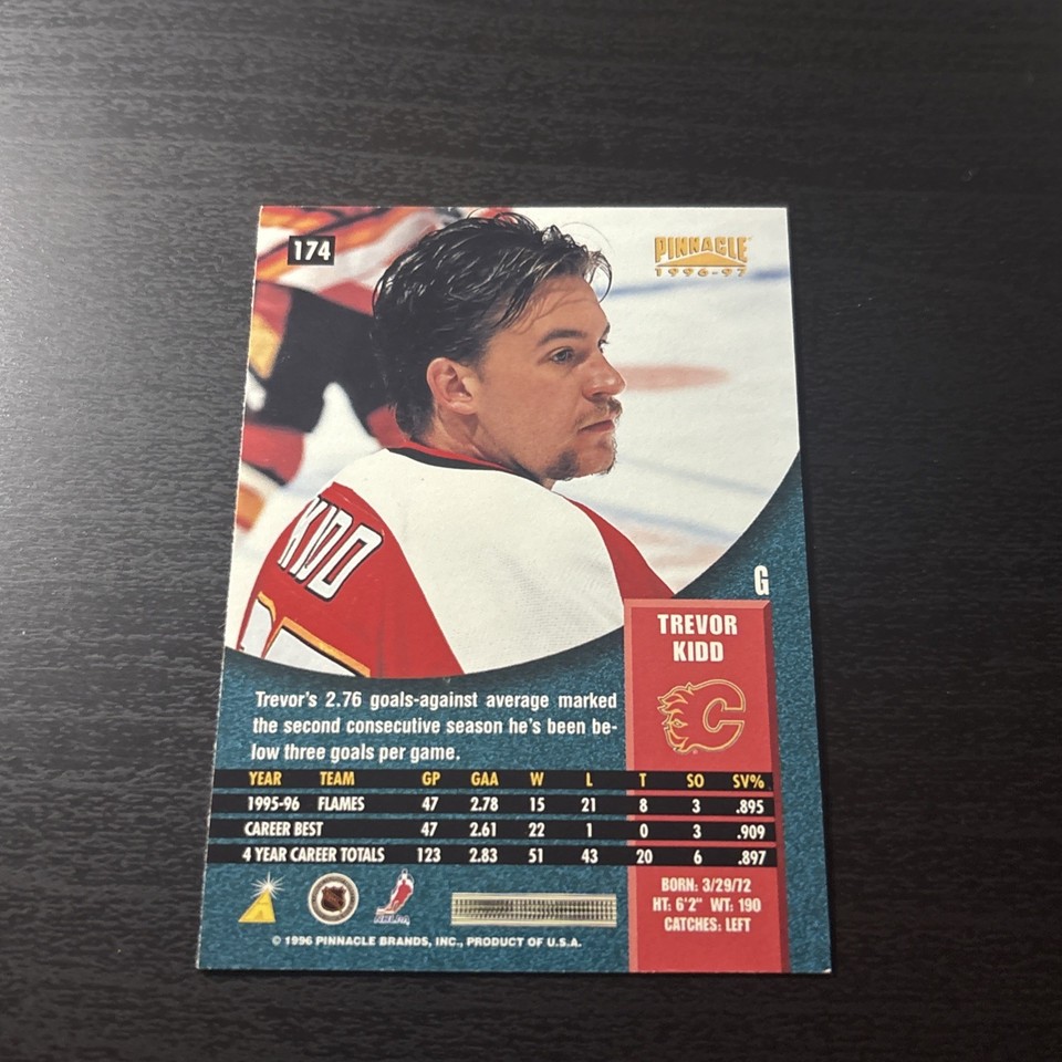 1996-97 Pinnacle #174 Trevor Kidd CALGARY FLAMES | eBay