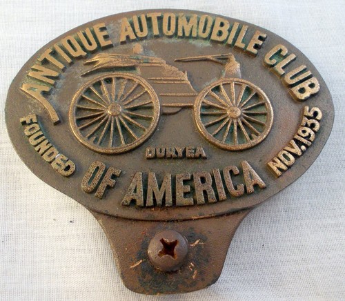 Vintage AACA Antique Automobile Club of America Bronze License Plate ...