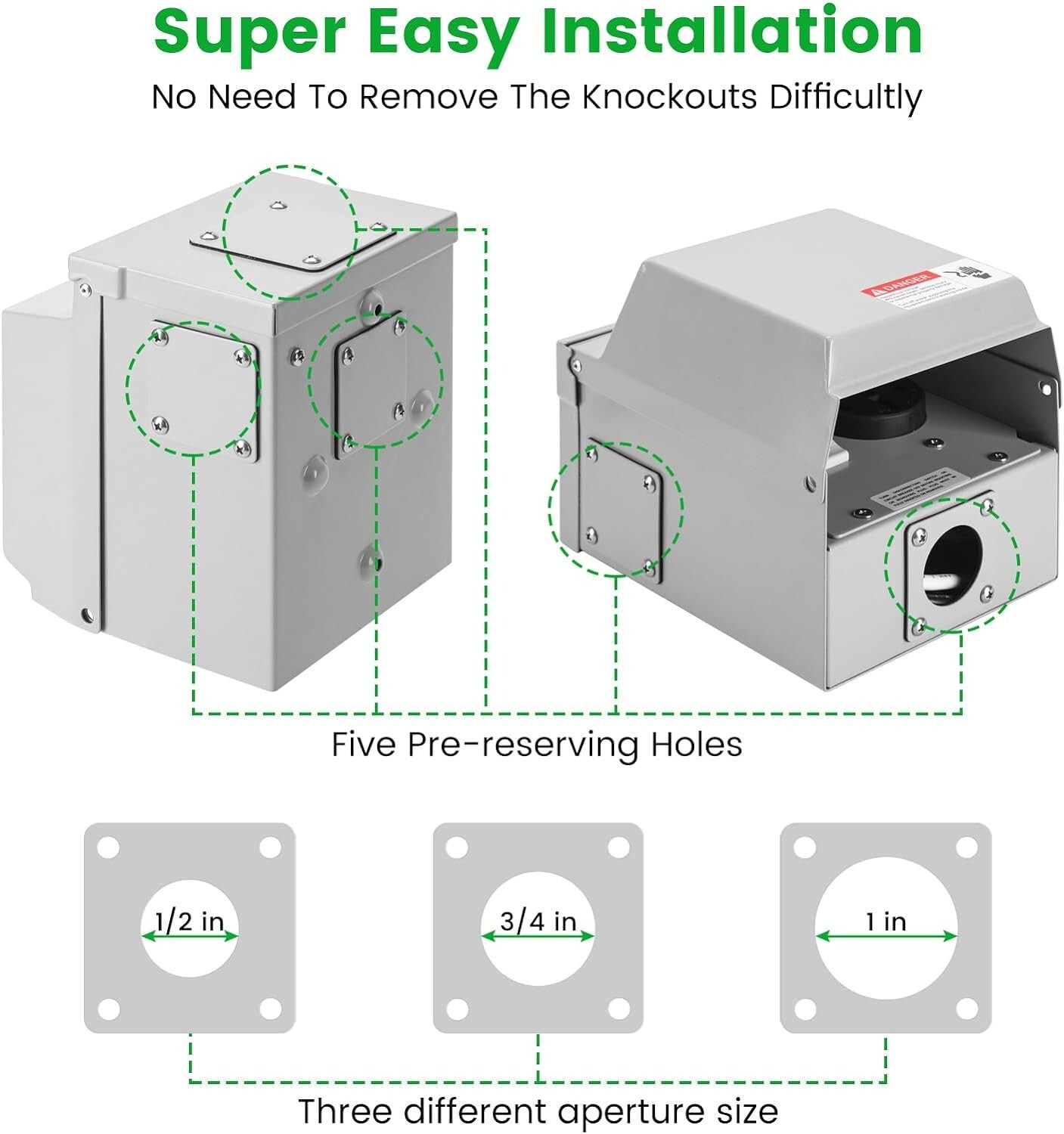 50 Amp Outdoor RV Power Outlet with Breaker - NEMA 3R Waterproof ...