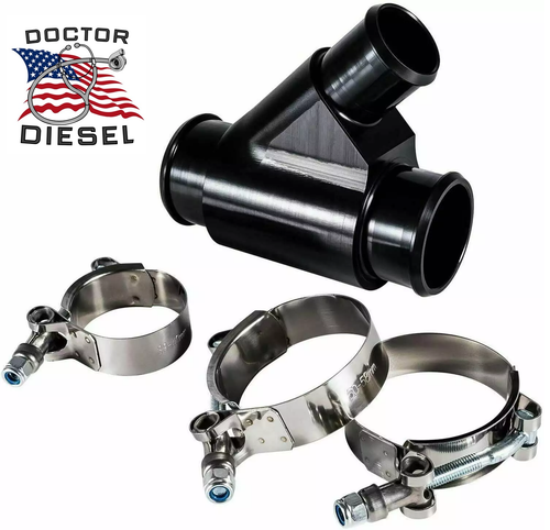 Black Weldless Dual Radiator Coolant Y-Pipe For 2013-2019 Dodge RAM 6 ...