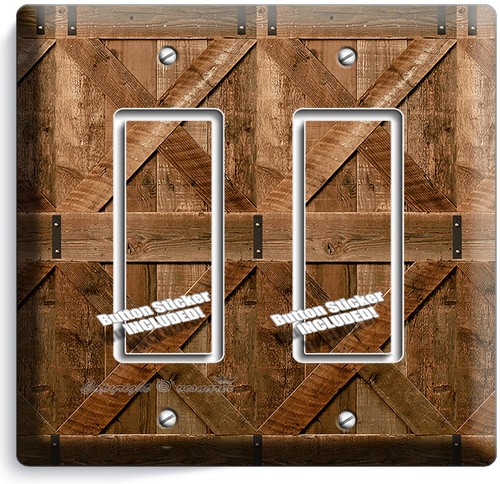 RUSTIC WOOD RANCH BARN DOOR STYLE LIGHT SWITCH OUTLET PLATE LOG CABIN ...