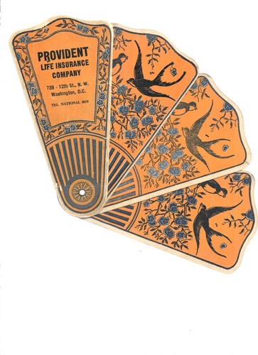 PROVIDENT LIFE AND ACCIDENT INSURANCE CO. VINTAGE 4 PIECE FAN AD | eBay