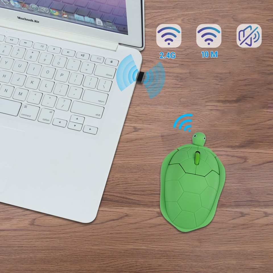 Wireless Mouse Cute Animal Turtle Shape Wireless Computer Mouse Optical ...