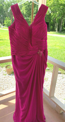 VM Collection Dress Beaded Homecoming Prom Formal Evening Gown Cerise ...