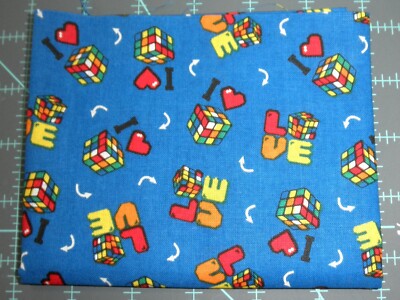 I Love Rubik's Cube Fat Quarter Fabric 100% Cotton, FREE SHIPPING | eBay