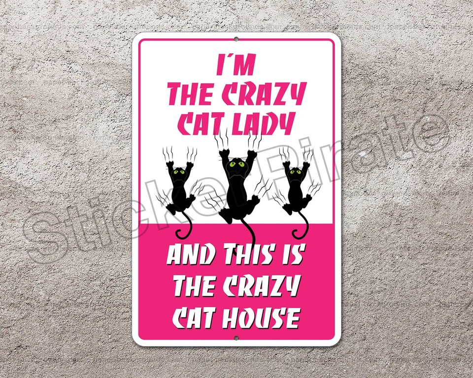*Aluminum* I'm The Crazy Cat Lady 8" x 12" Metal Novelty Sign NS 4066 ...