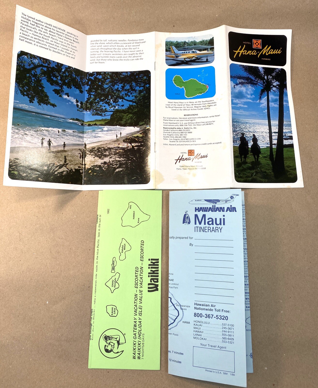 Vintage 1980's Hawaii Travel Tourism Hotel Brochures Guides Map Lot of ...