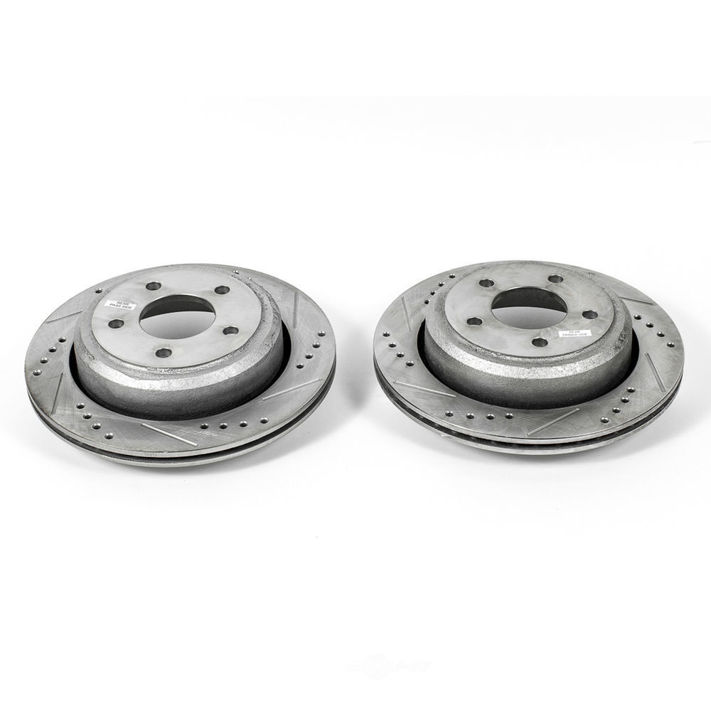 Disc Brake Rotor Set-Rear Drilled, Slotted and Zinc Plated Brake Rotor ...