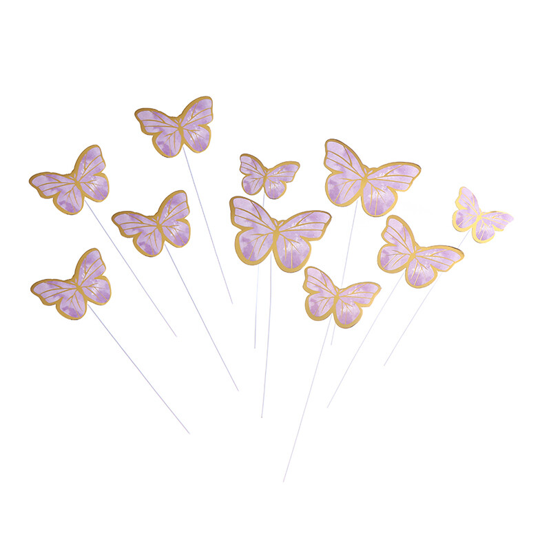 20pcs Stamping Butterfly Cake Topper Princess Girl Wedding Birthday ...