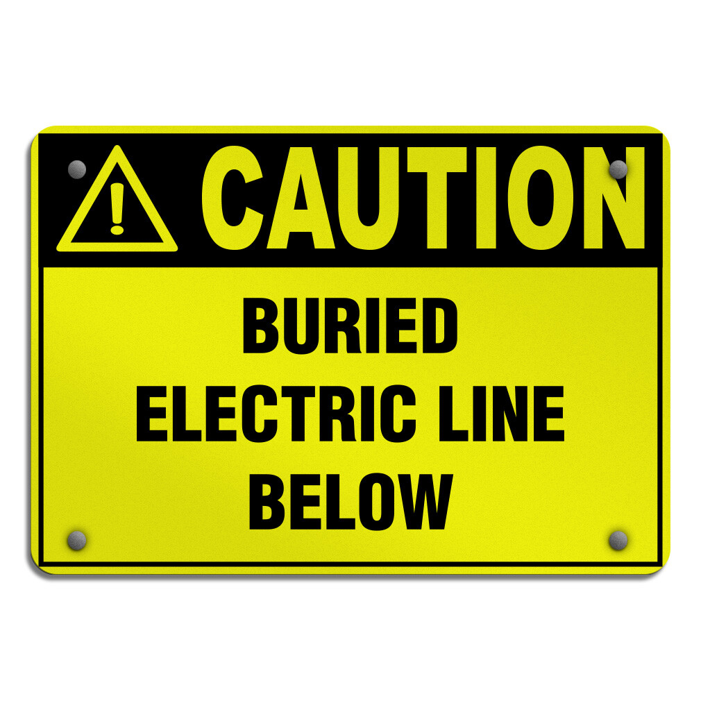 Aluminum Horizontal Metal Sign Caution Buried Electric Line Below ...