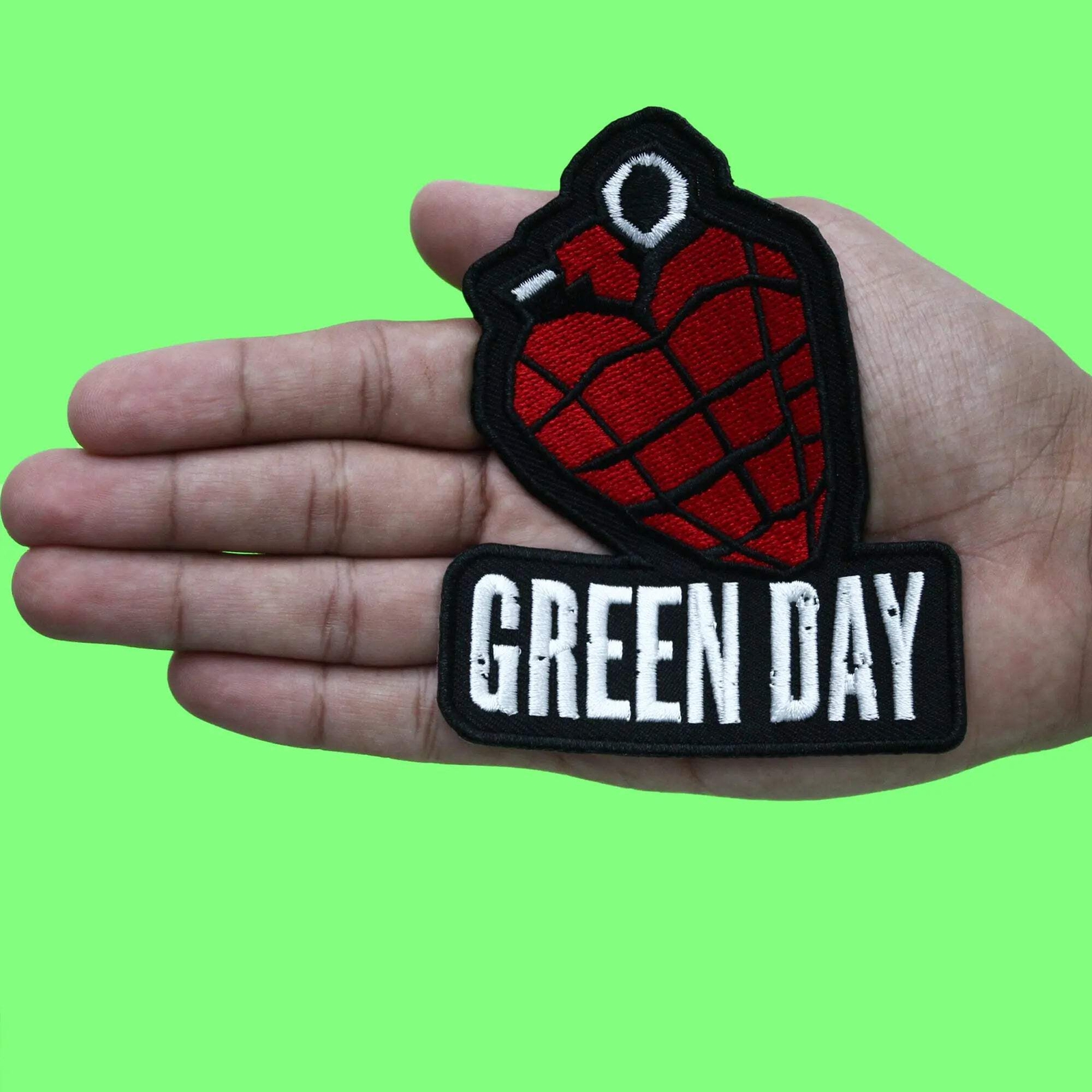 Green Day Band Patch Grenade Heart Music Embroidered Iron On | eBay