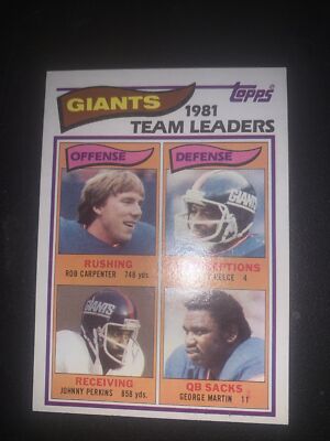 1982 Topps NFLPA Trading Card 1981 Team Leaders #415 New York Giants | eBay