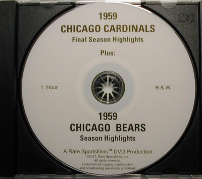 1959 Chicago Cardinals and Chicago Bears Highlights now both on one DVD ...