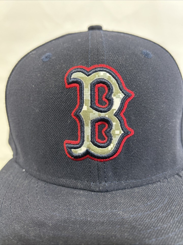 New Era 59fifty Boston Redsox MLB BasebLl Cap With Camo B On Fron 7 1/2 ...