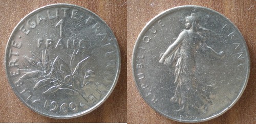France 1 Franc 1960 Semeuse Free Shipping Worldwide Francs Frcs Frc | eBay