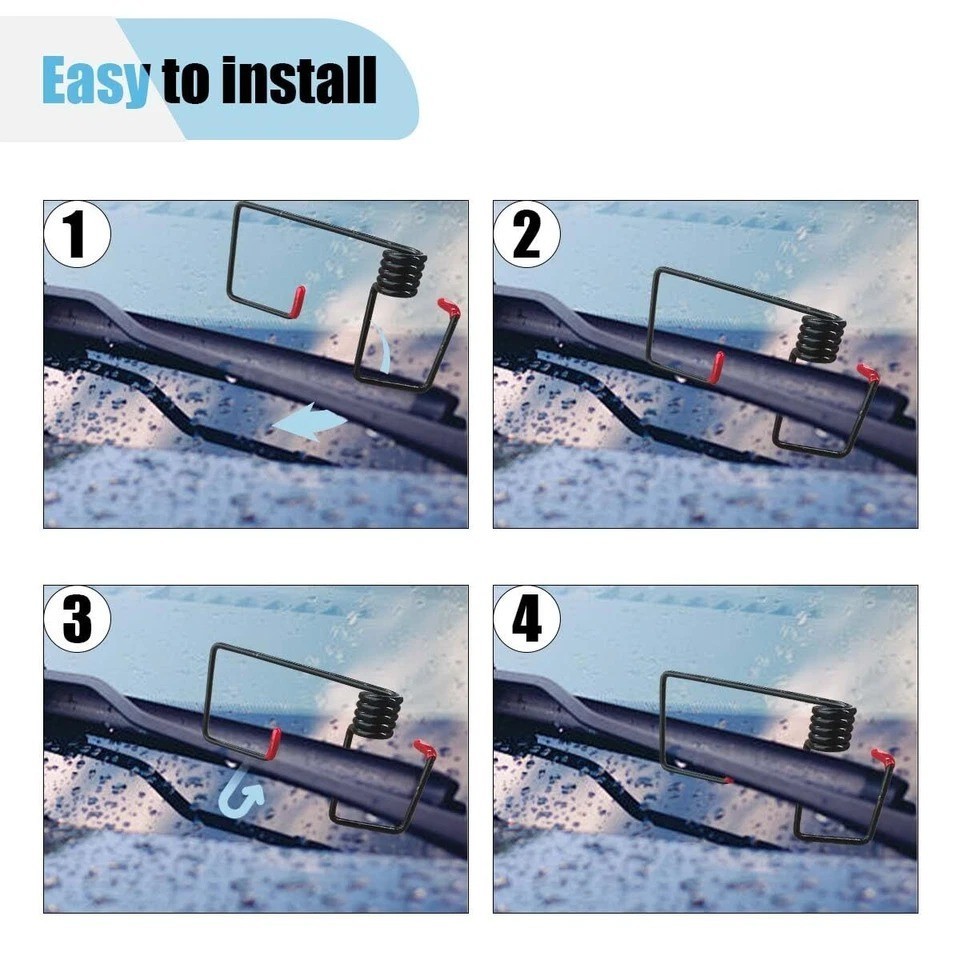 4 Pack Windshield Wiper Arm Pressure Spring Booster Suitable for All ...
