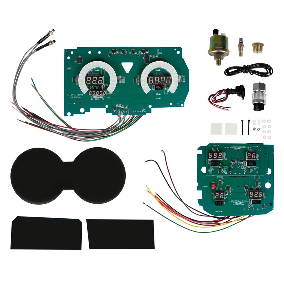 Intellitronix LED Digital Instrument Cluster Blue C10 Chevrolet 1973 ...
