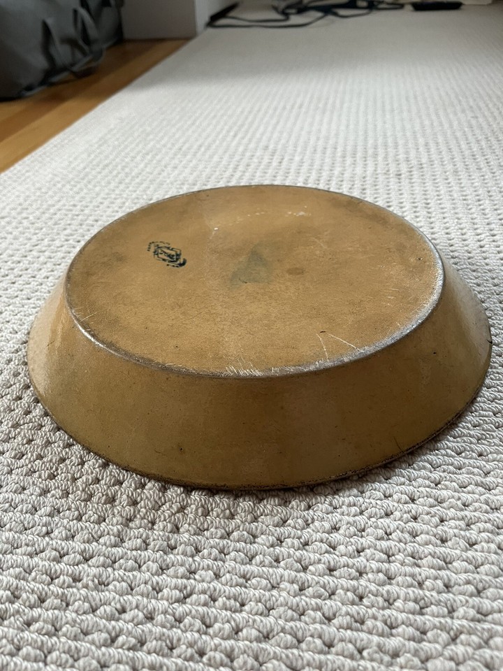 1800's yellow ware large 12 inch pie plate Jeffords? marked | eBay