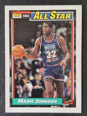 Magic Johnson #126 All-Star Los Angeles Lakers Card Topps NBA 1992-1993 ...