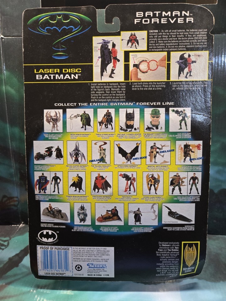 Batman Forever Deluxe Laser Disc Batman with Flashing Color Figure ...