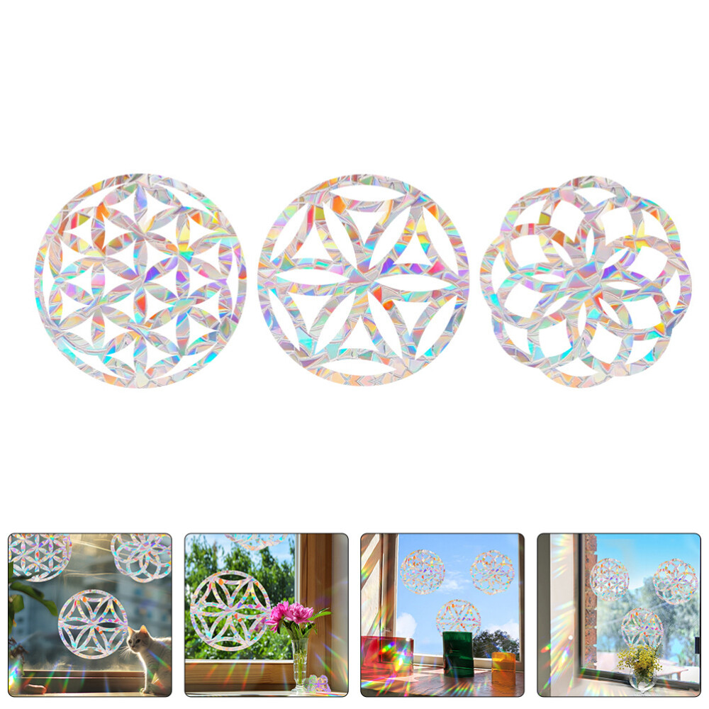 4 PCS Removable Window Decal Rainbow Glass Stickers Cling Prism | eBay