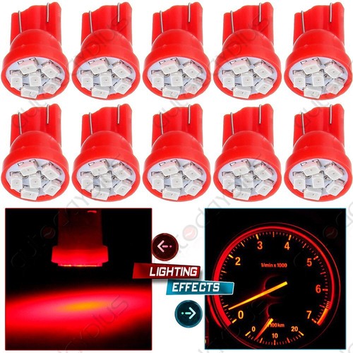 10X Red T10 168 194 w5w Wedge 3020 6SMD LED Truck Light Bulb Lamp For ...