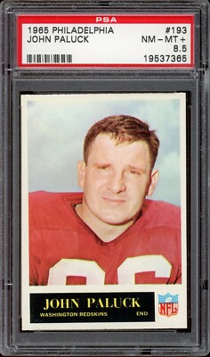 1965 Philadelphia Football #193 John Paluck PSA 8.5 | eBay