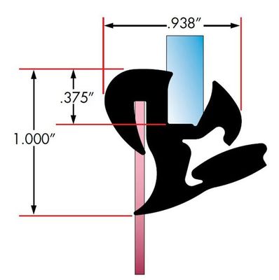 Universal Weatherstrip / 1-PC Windshield Rubber Glass Seal w/Int Lock ...