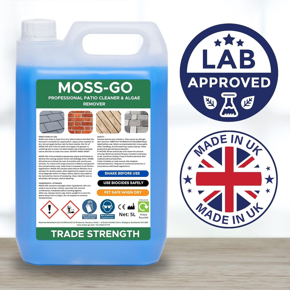 Moss-Go Moss Killer TRADE STRENGH, Patio Cleaner, Driveway Cleaner ...