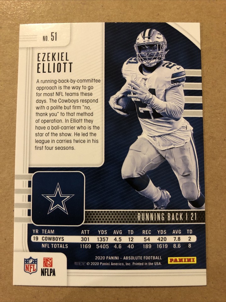 2020 Absolute #51 Ezekiel Elliott Football Card | eBay