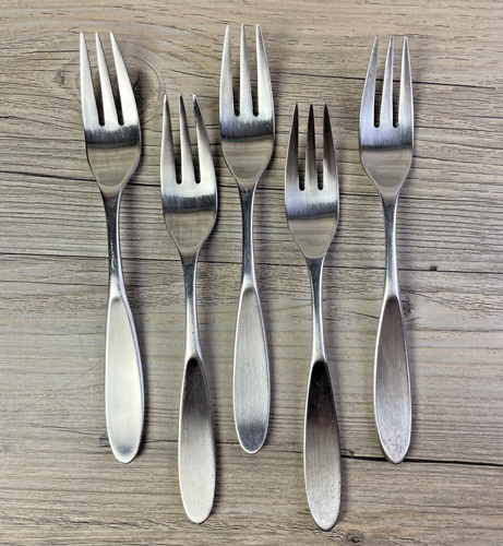 LAUFFER MAGNUM Satin Stainless 6 3/4" SALAD FORKS (5) Vietnam Flatware ...