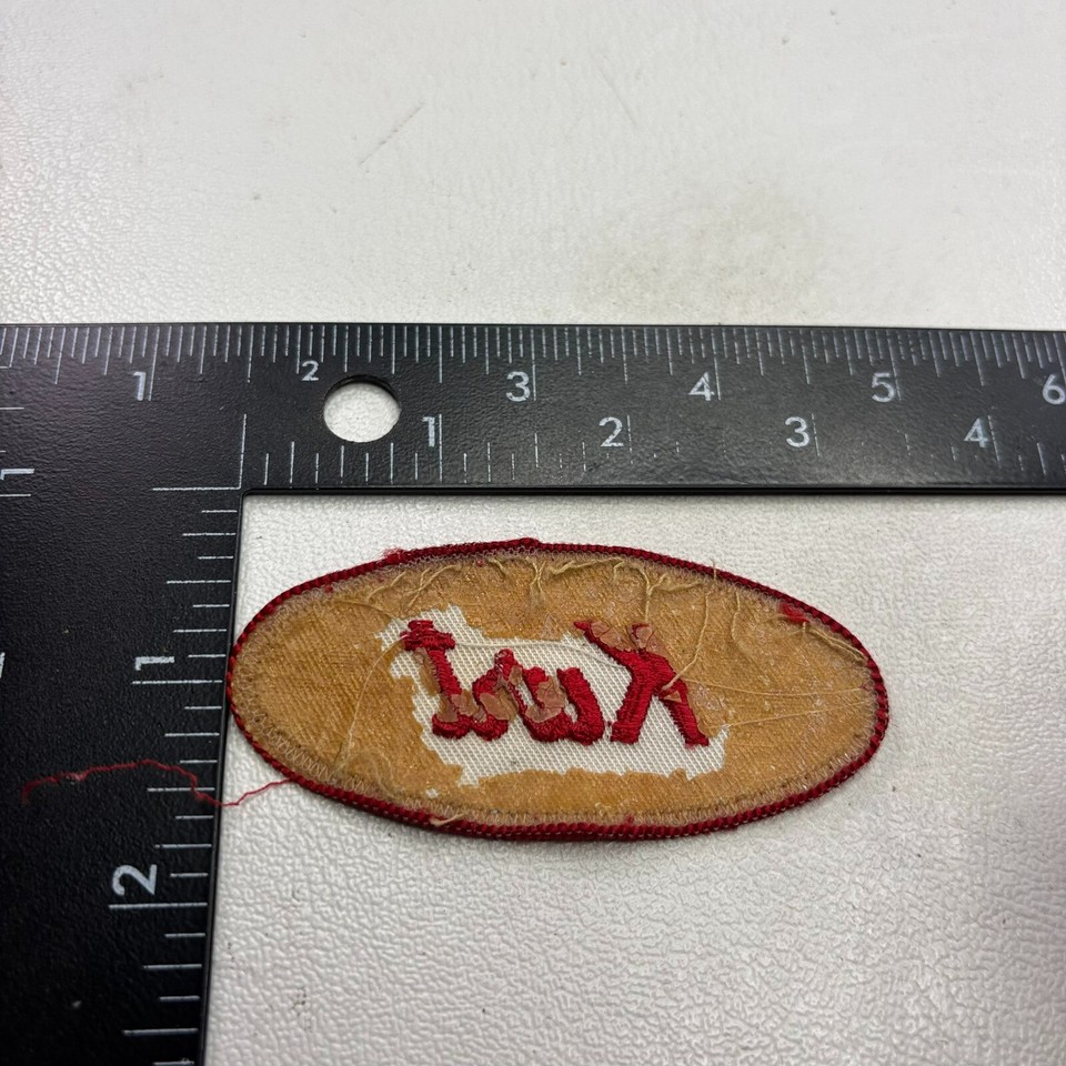 Vtg Oval Fancy Red Cursive Letter NAME KURT Patch (Uniform~ID~Workwear ...