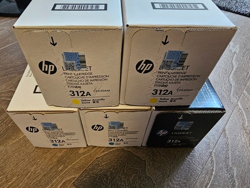 Genuine Sealed HP 312A 312X LaserJet Toner - Set of 5 - Black Cyan ...