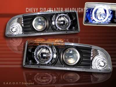 1998-2004 CHEVY S10/BLAZER JDM BLACK HALO PROJECTOR HEADLIGHTS NEW | eBay