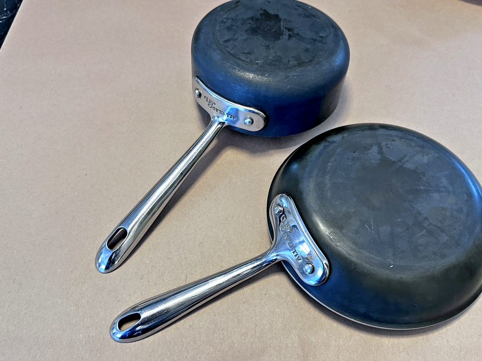 All-Clad LTD 7 1/2" Skillet Fry Pan AND 6" Sauce Pan No Lids - 2 pieces ...