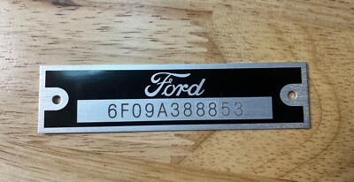 FORD SCRIPT PLATE ID DATA PLATE NUMBER DATA TAG NAMEPLATE | eBay