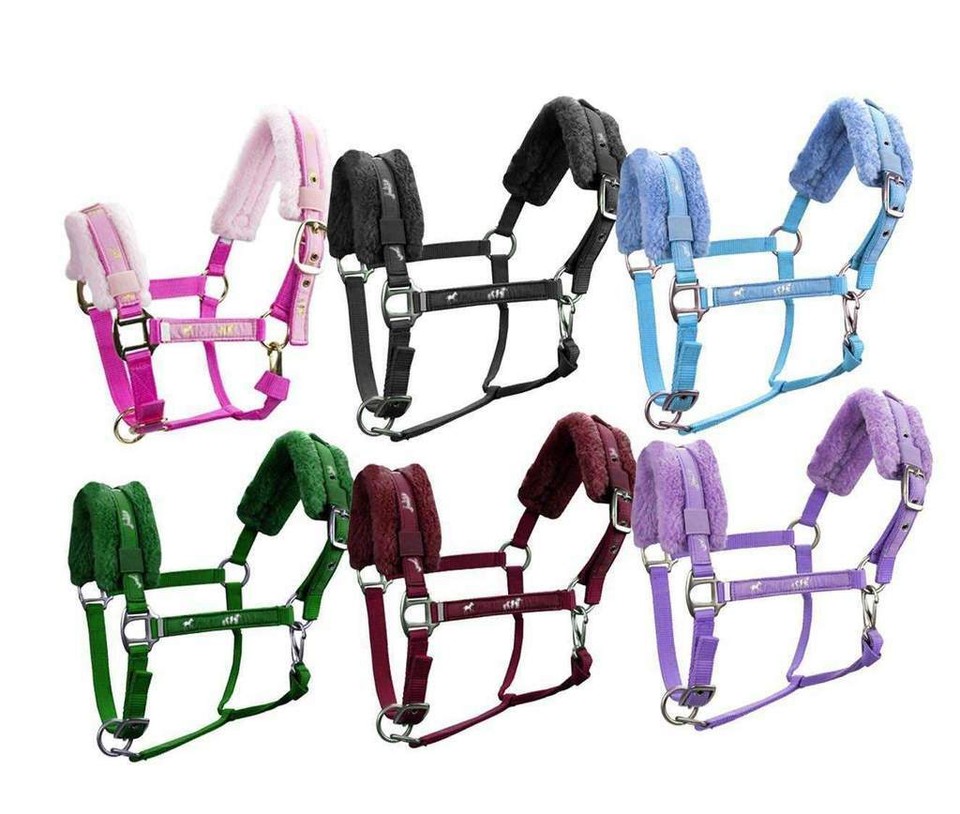 Paris Tack Fleece Padded Adjustable Nylon Horse Halters | eBay