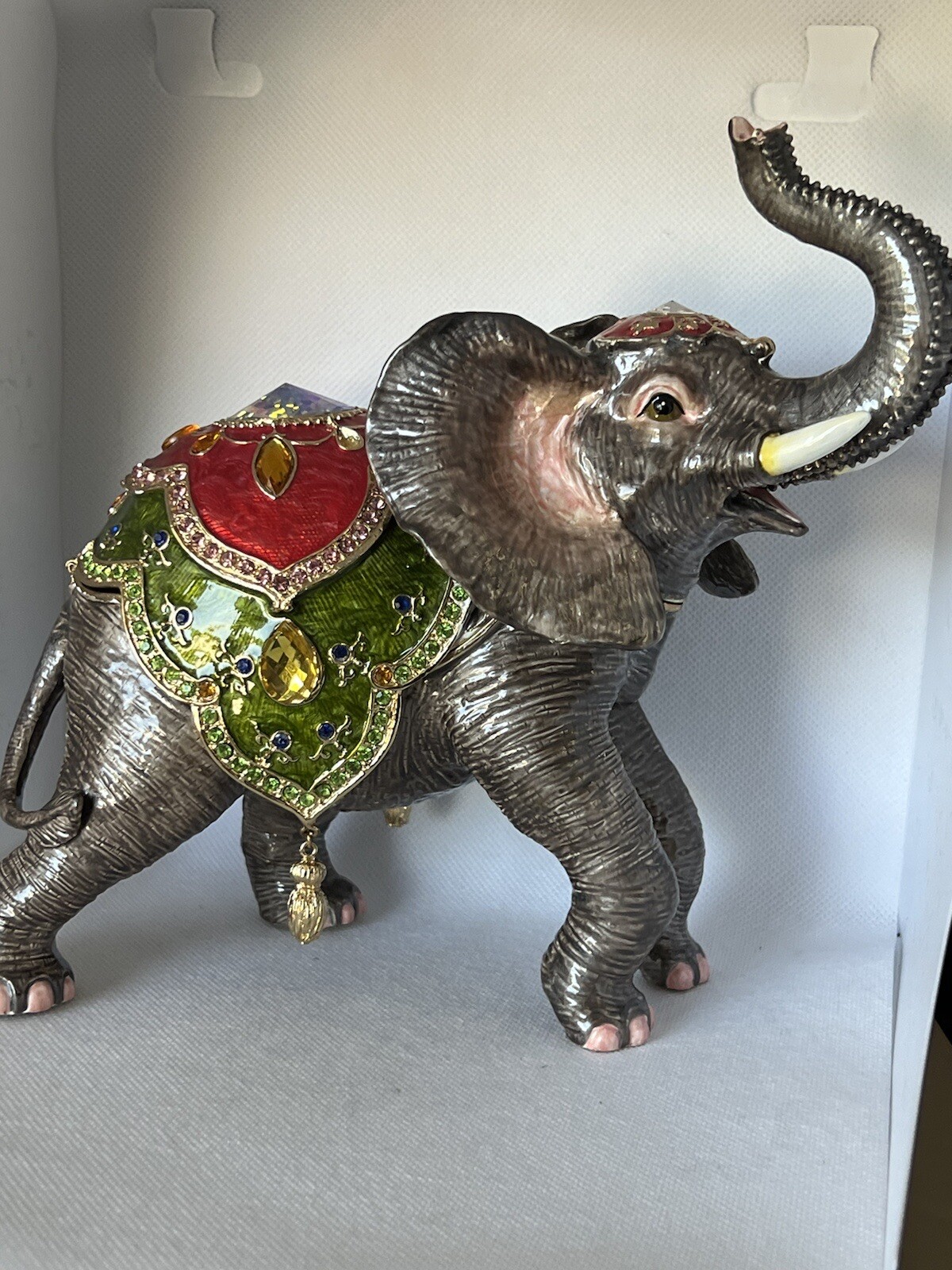 Jeweled Elephant Trinket Box. Hand Set Swarovski Crystals & Enamel | eBay