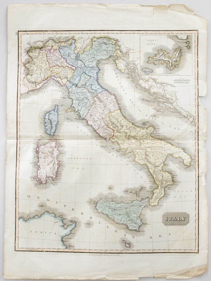 John Thomson (1777-1840) - 1830 Map Engraving, Italy | eBay
