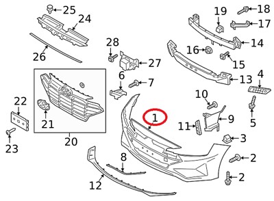 Genuine Front Bumper Cover OEM HYUNDAI ELANTRA SEDAN 2019-2020 (Local ...