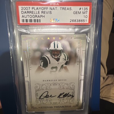 Darrell Revis Signed 2007 Playoff Nat. Treasure Rookie PSA Gem MT 10 52 ...