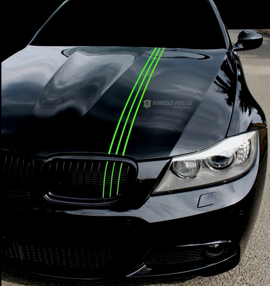 Neon Performance Stripes für Motorhaube + Niere M Paket E90 E91 E92 E93 ...