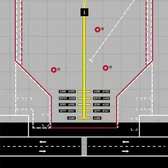 1:400 Airport Aircraft Model GSE Airport Runway + Parking Apron Rubber ...