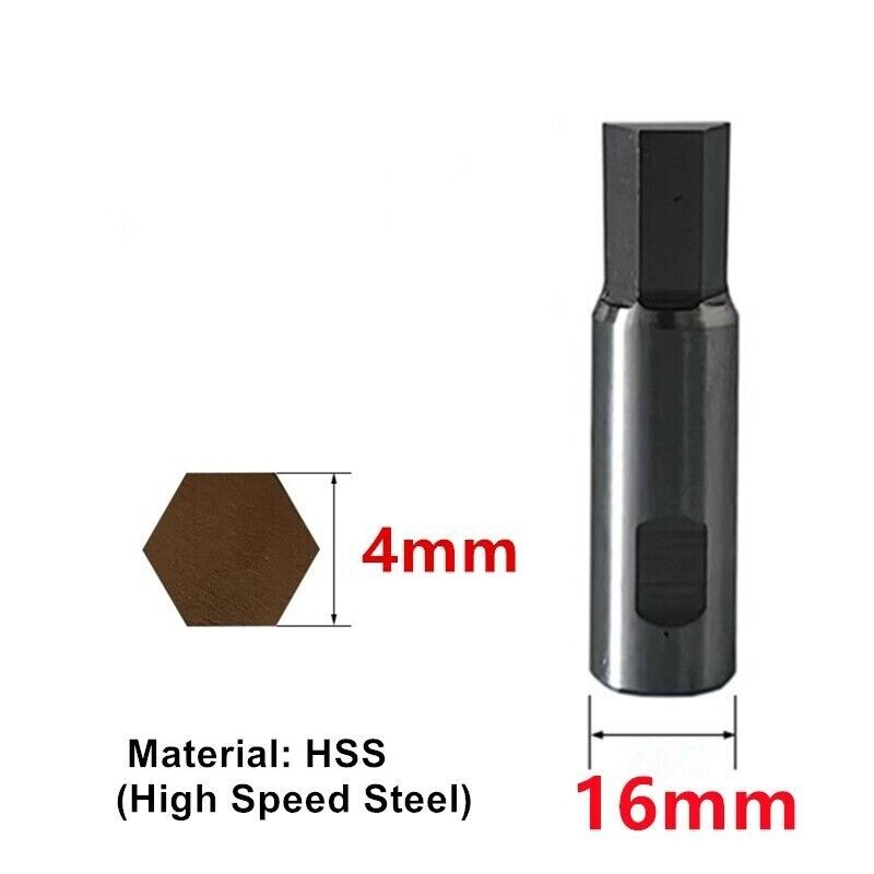 HSS Hexagon Rotary Broach Punch Bit Hex Spline Broach Cutter 16mm Shank ...