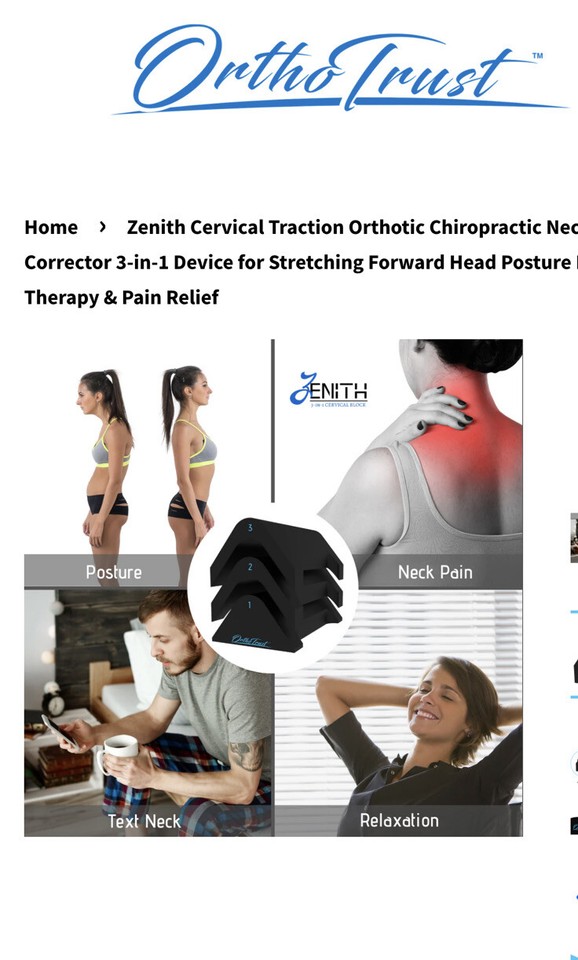 Zenith Cervical Traction Orthotic Chiropractic Neck Corrector 3-in-1 ...