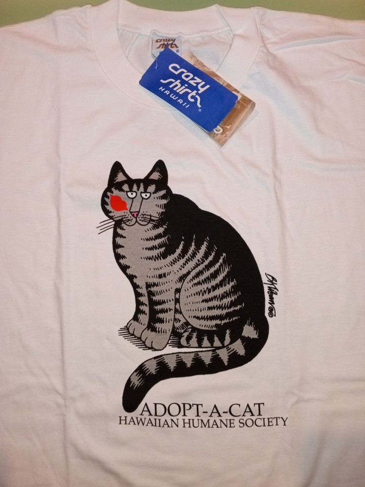Crazy Shirts Kliban T-shirt, Kiss cat (Hawaii) NEW With tags, Adopt-A ...