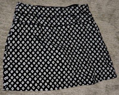 Slender Shapes Brand Skorts SZ L Blk/wht stretch cotton/nylon/spand ...