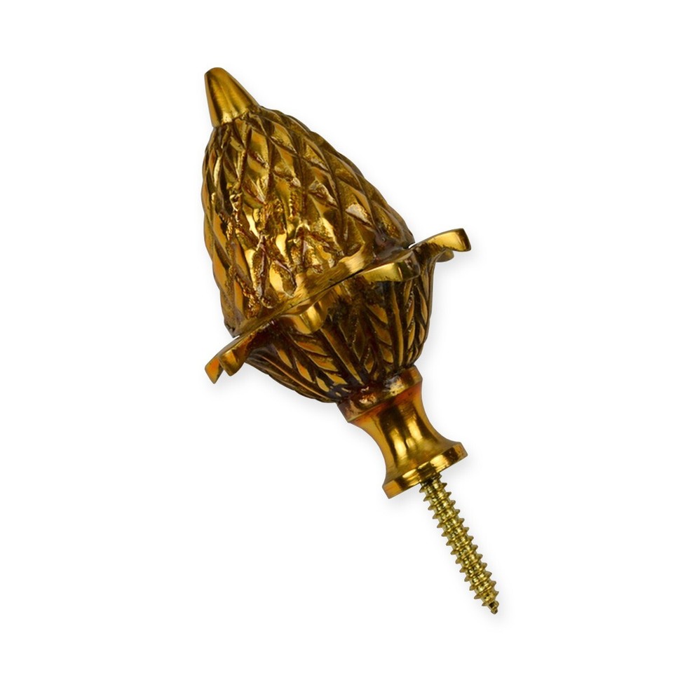 BRASS Acorn finial clock cases decoration 83mm high old clocks long ...