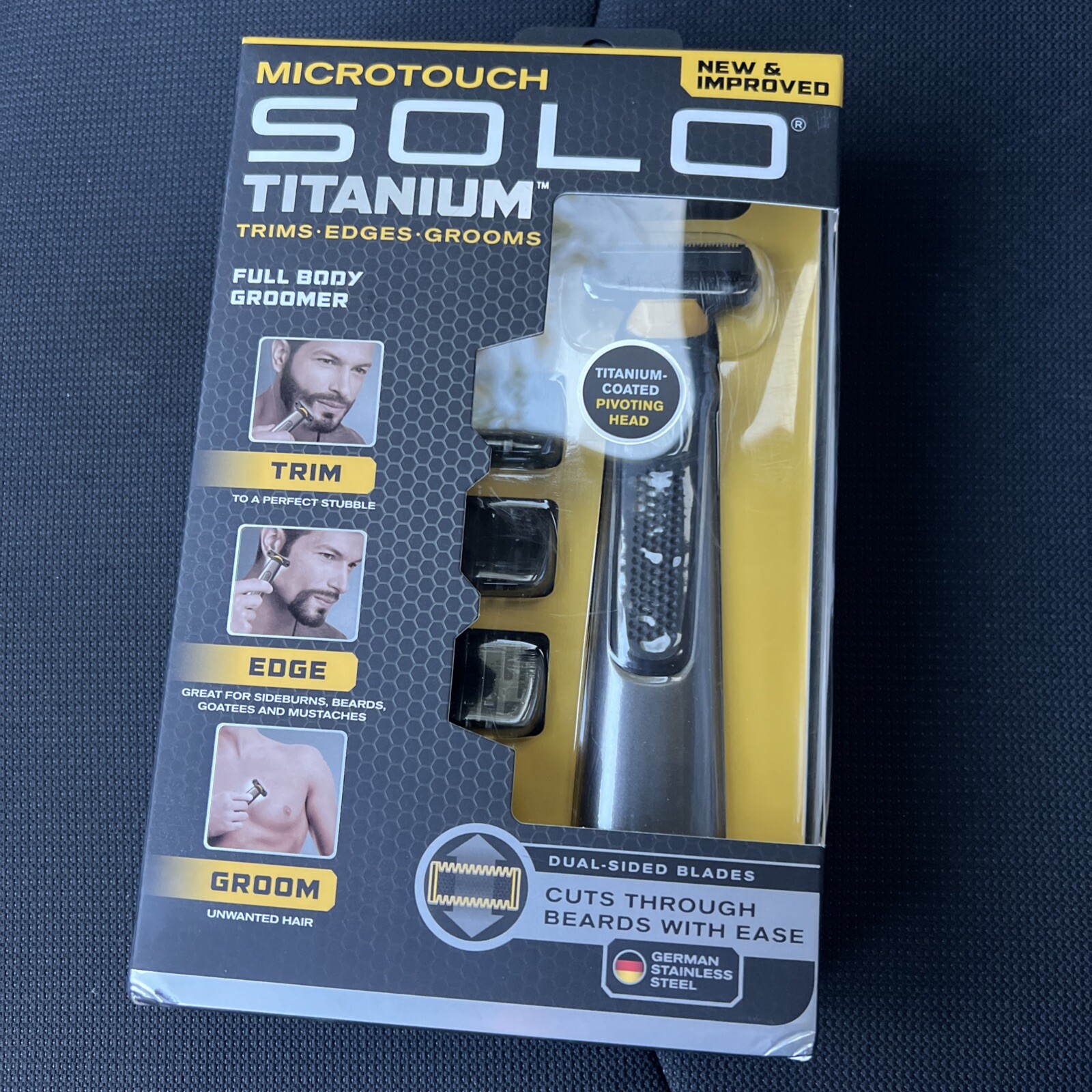 Micro Touch Solo Titanium Grooming Trimmer for Men - Black 754502045402 ...