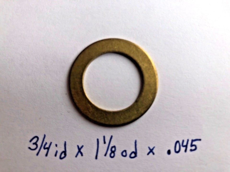 BRASS Shim Washer 3/4 x 1 1/8 x .045 bushing brass spacer thrust ...
